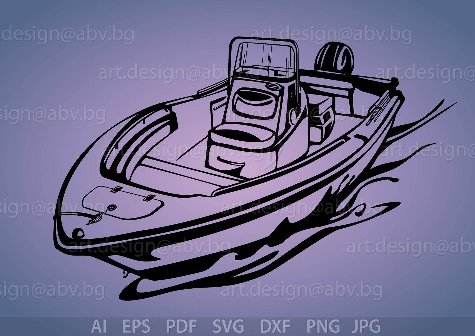 Vector BOAT Motorboat Ai Eps Svg Dxf Pdf Png Jpg | Etsy