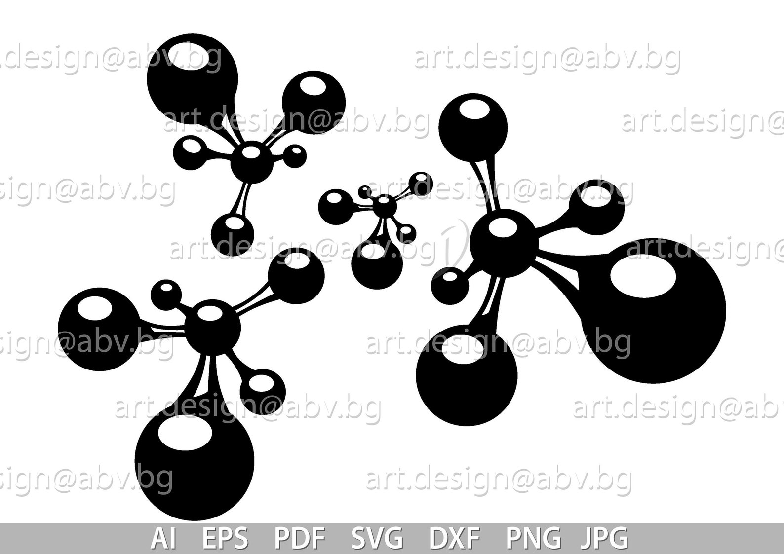Vector MOLECULES AI Png Eps Pdf Svg Dxf Jpg Download | Etsy