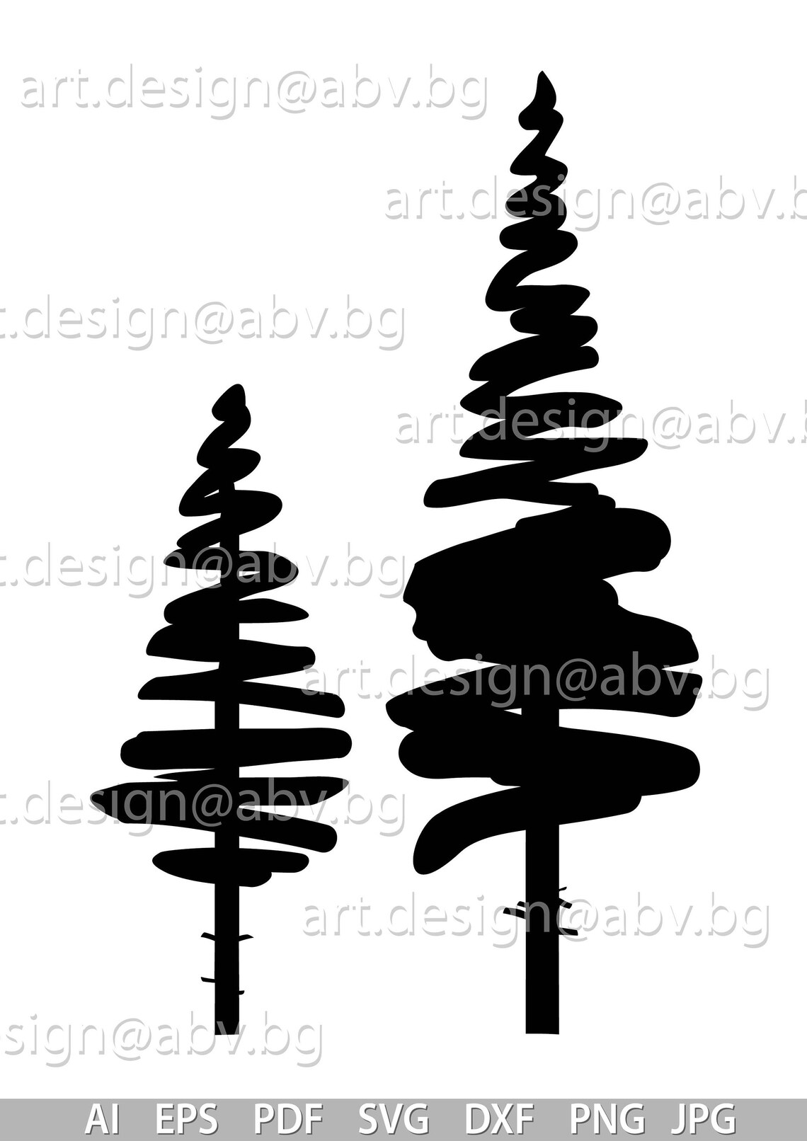 Vector CONIFERS Stylized Evergreen Ai Eps Pdf Svg Dxf - Etsy