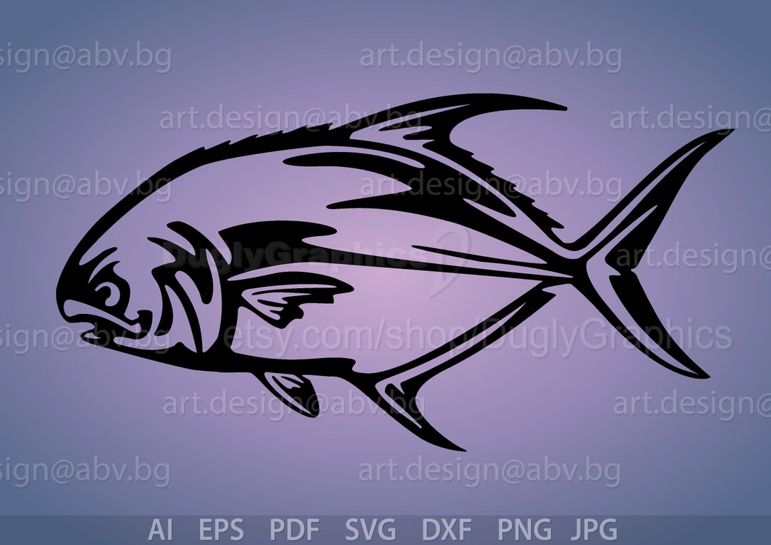 Vector PERMIT FISH, Ai, Eps, Pdf, Png, Svg, Dxf, Jpg Graphic Digital ...