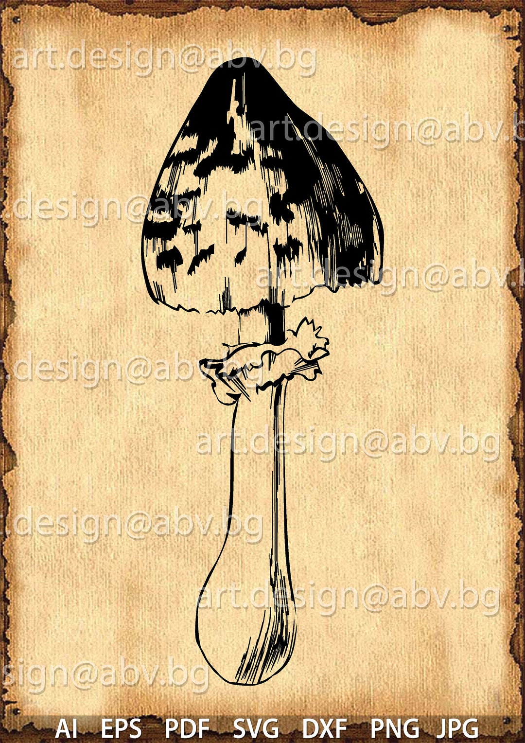 Mushroom Vector Graphic: Digital Download Artwork (ai, Eps, PNG, Pdf ...