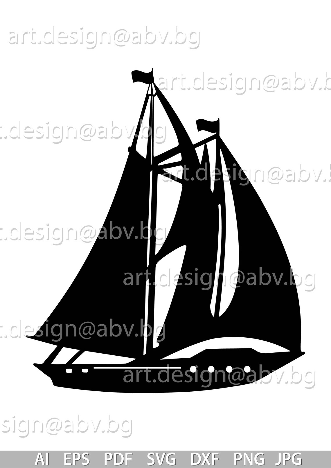Vector SAILBOAT Ai Eps Svg Dxf Pdf Png Jpg Download | Etsy