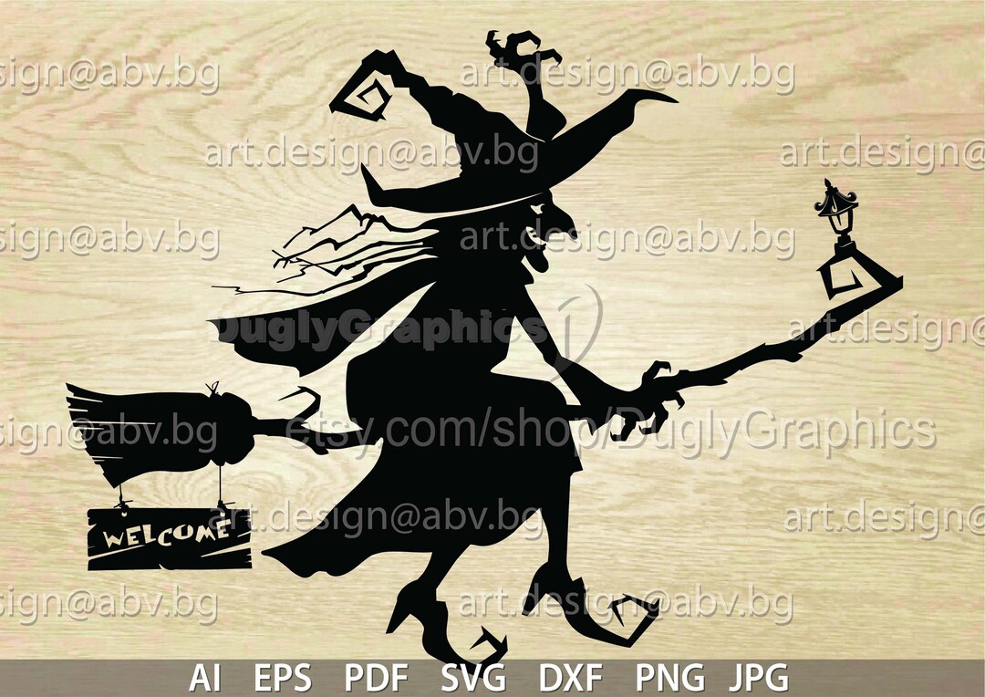 Welcome Witch Vector Art: Halloween Graphic Design (digital Download - Etsy