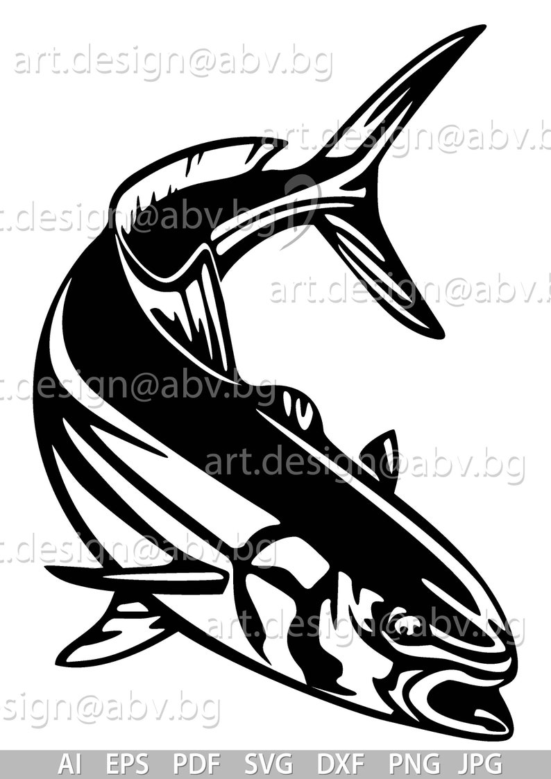 Vector KINGFISH Ai Eps Pdf Png Svg Dxf Jpg Image - Etsy