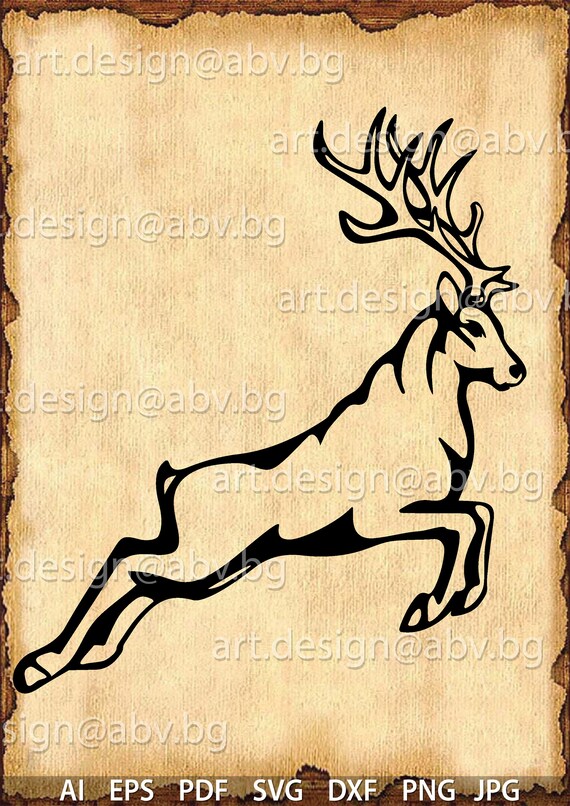 Vector DEER Jump AI Eps PNG Pdf Svg Dxf Jpg Download | Etsy