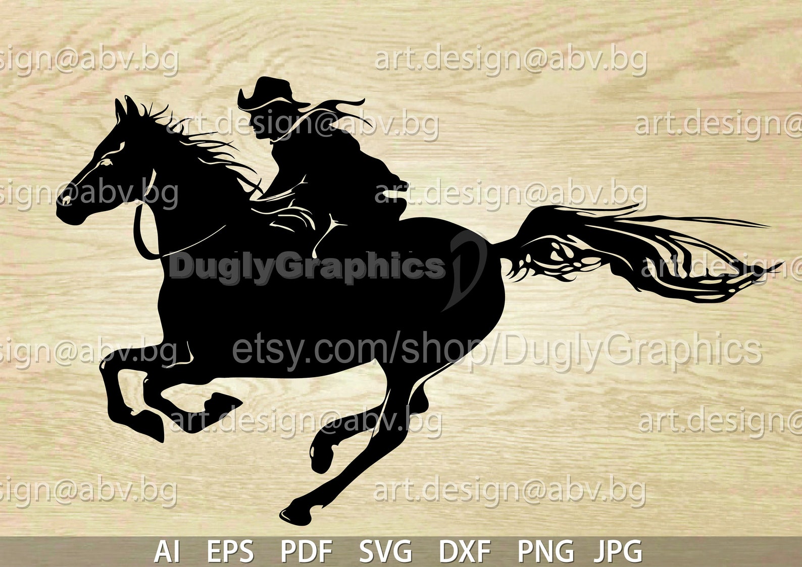 Vector HORSE Rider SVG DXF Ai Eps Pdf Png Jpg - Etsy