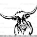 Vector COW LONGHORN, Heifer, Calf, Head, AI, Png, Eps, Pdf, Svg, Dxf ...