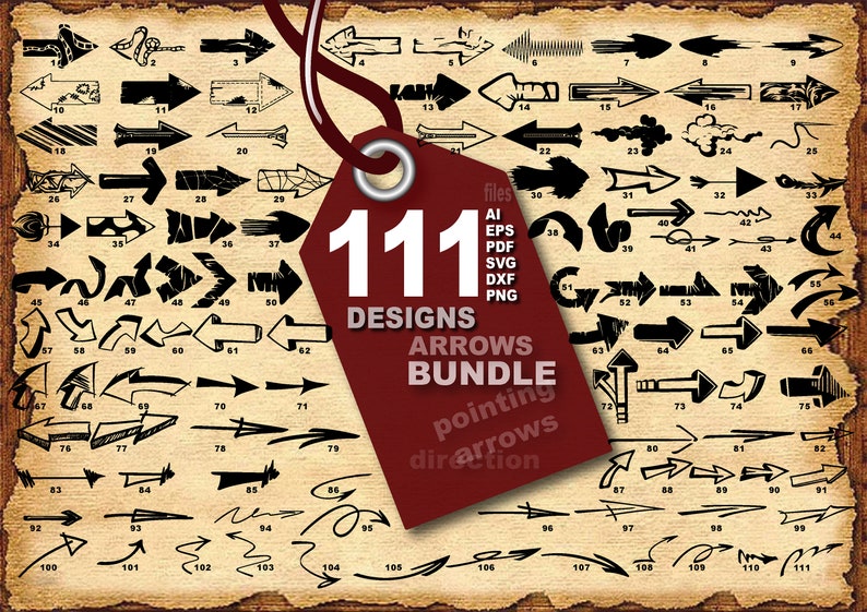 Vector 111 ARROWS Ai Eps Pdf Svg Dxf Png Jpg Files - Etsy