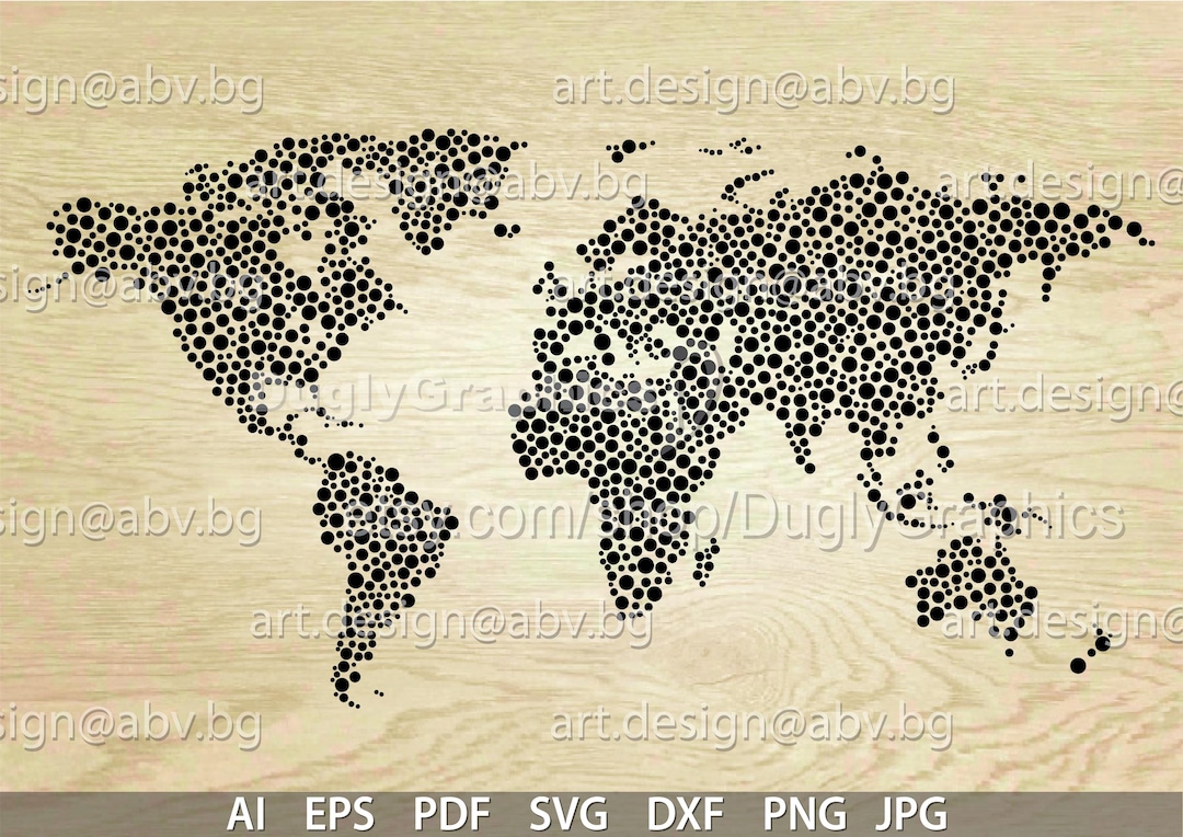 Vector EARTH From Dots, Map, Continents Download, Models Library, AI ...