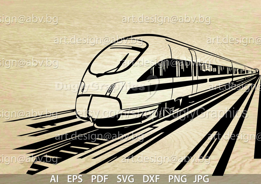 Subway Train Vector Illustration (ai, Eps, Svg, Dxf, Pdf, Png, Jpg) - Etsy