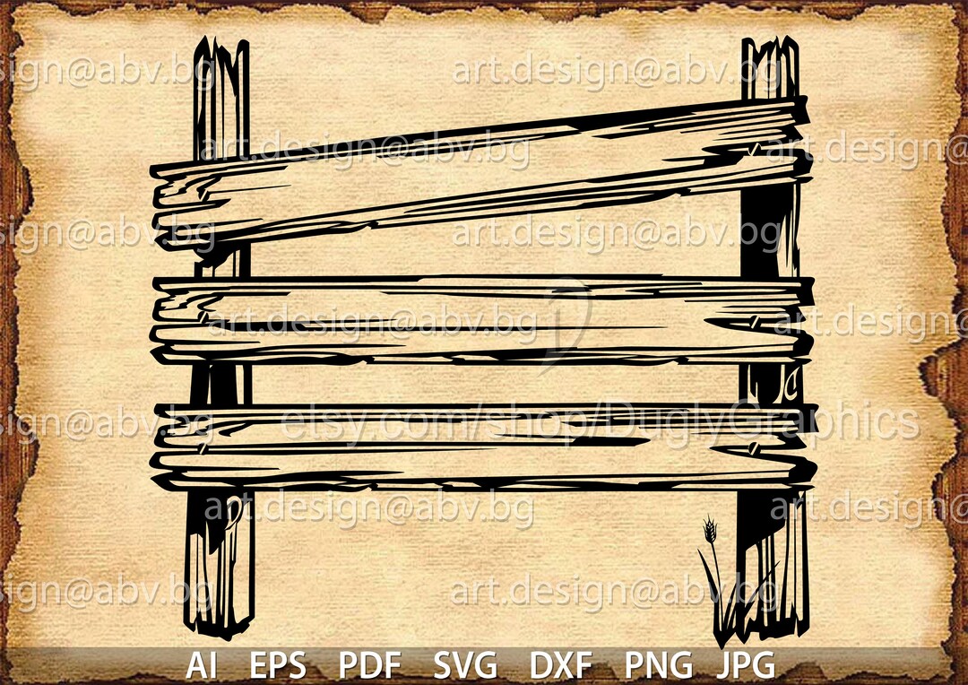 Wood Fence Vector Image (digital Download) - Etsy