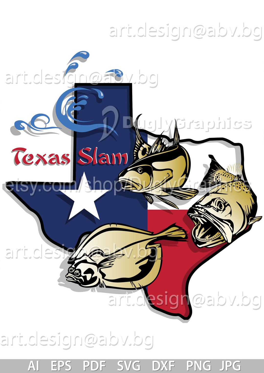 Texas Slam Fishing Vector Graphic (digital Download) - Etsy UK