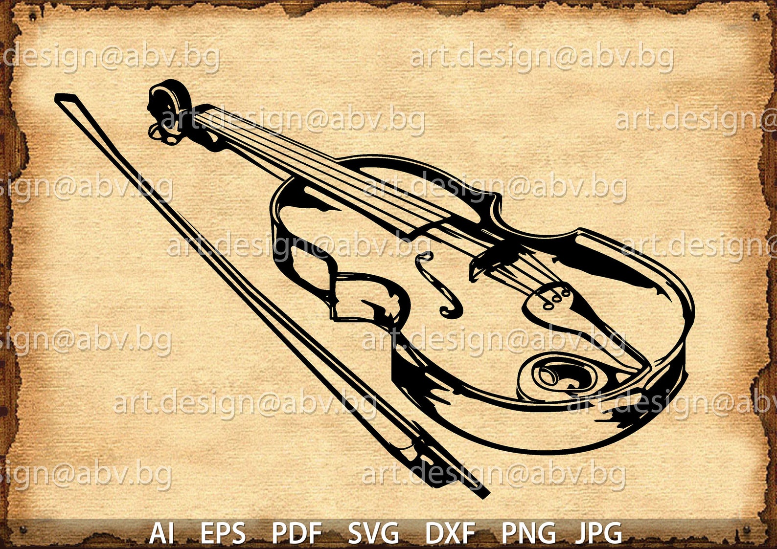 Vector VIOLIN AI Eps Pdf Svg Dxf Png Jpg Download | Etsy
