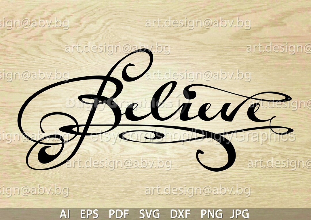 Believe Vector Text (digital Download) - Etsy