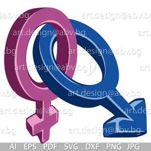 Vector MALE and FEMALE Signs, AI, Eps, Pdf, Svg, Dxf, Png, Jpg Download ...