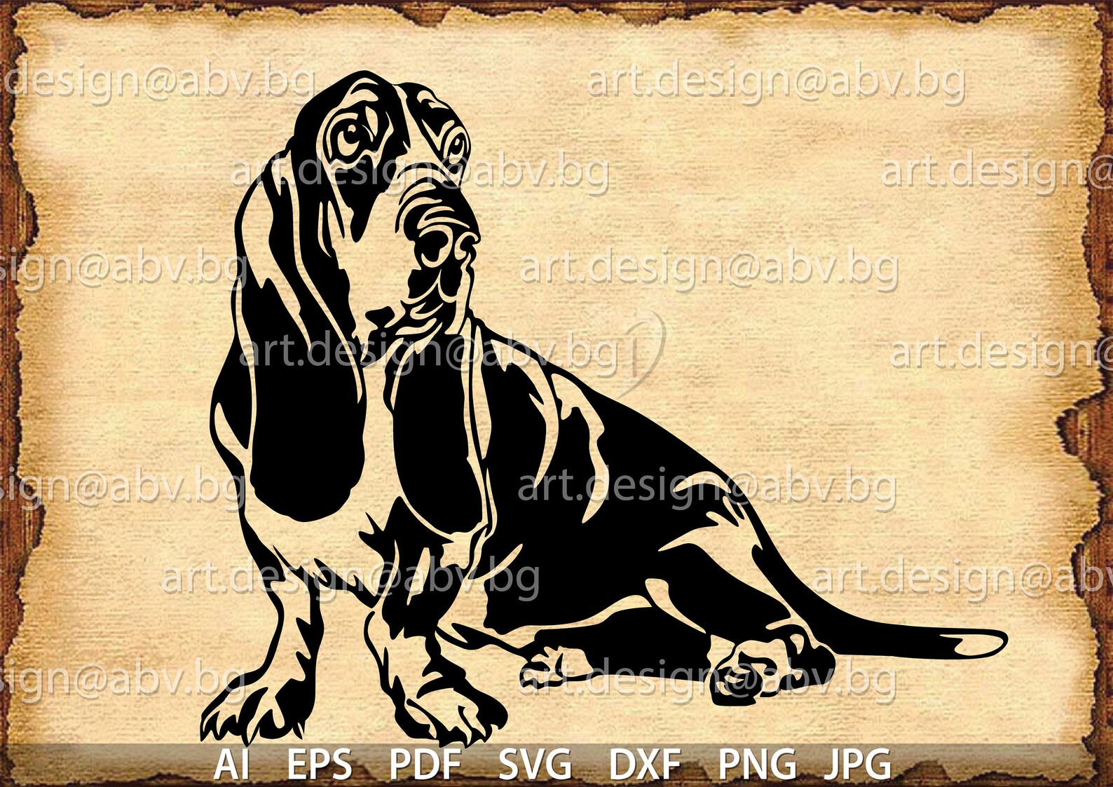 Vector DOG BASSET HOUND Ai Eps Pdf Svg Dxf Png Jpg | Etsy