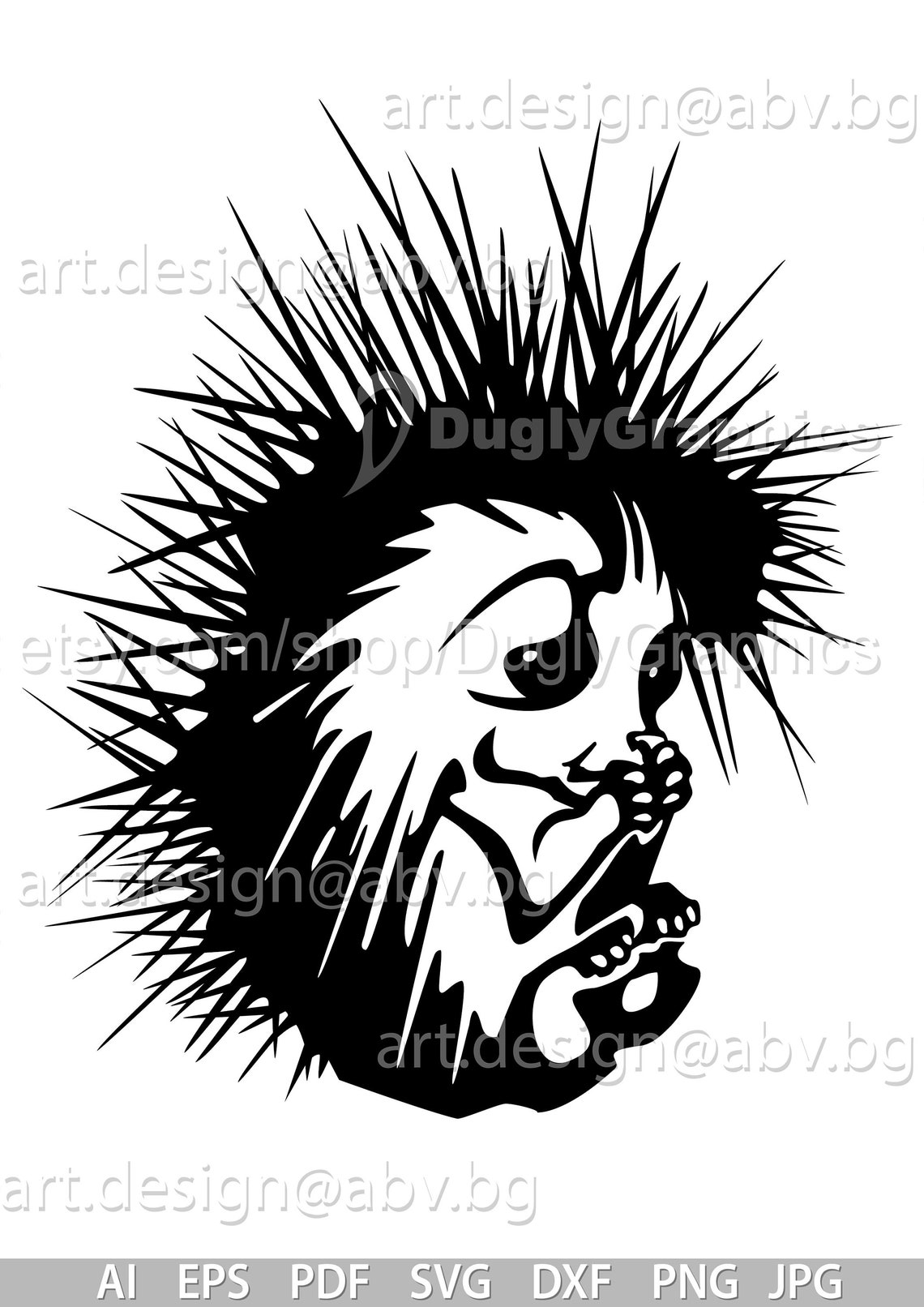 Vector HEDGEHOG AI Eps Pdf Svg Dxf Png Jpg Download Digital | Etsy