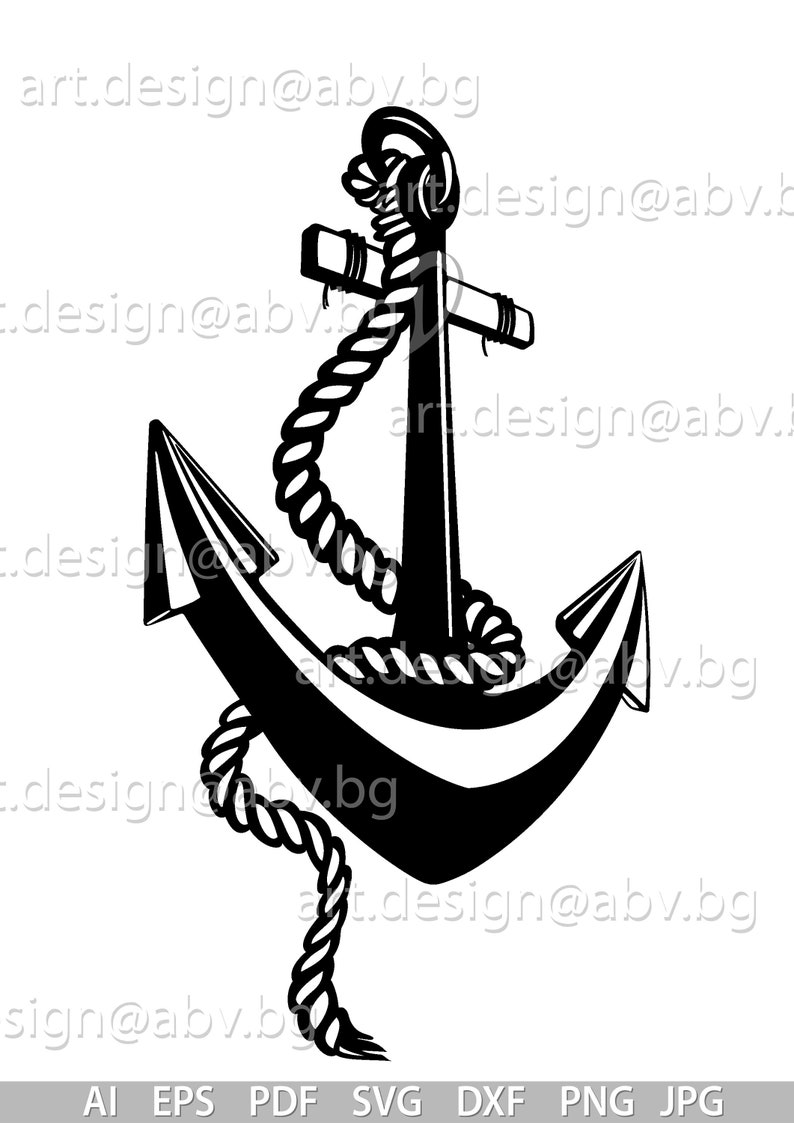 Vector ANCHOR Rope AI Eps Pdf Png Svg Dxf Jpg Image - Etsy