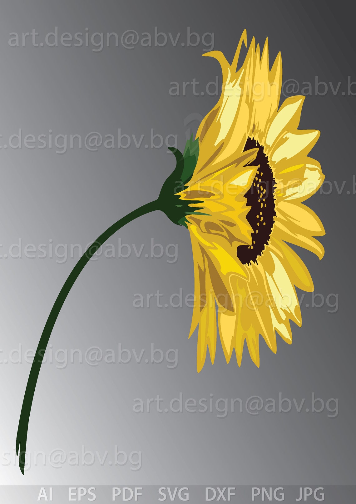 Vector SUNFLOWER AI Eps Pdf Svg Dxf Png Jpg Download - Etsy
