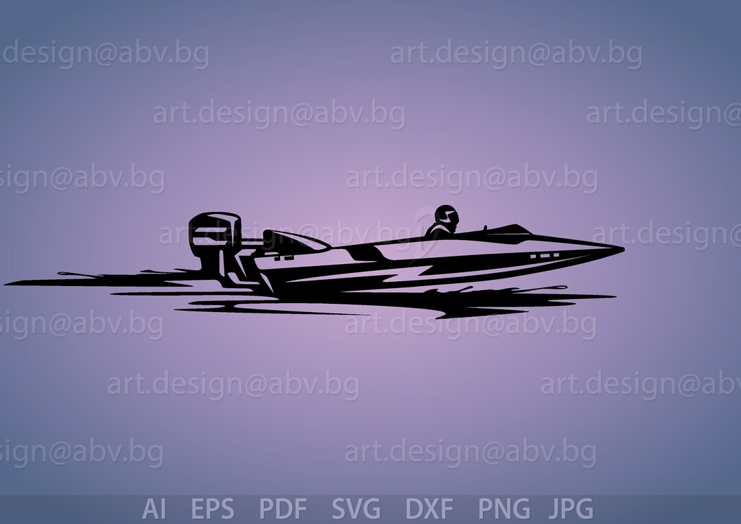 Vector DRAG BOAT, Motorboat, Ai, Eps, Svg, Dxf, Pdf, Png, Jpg Download ...