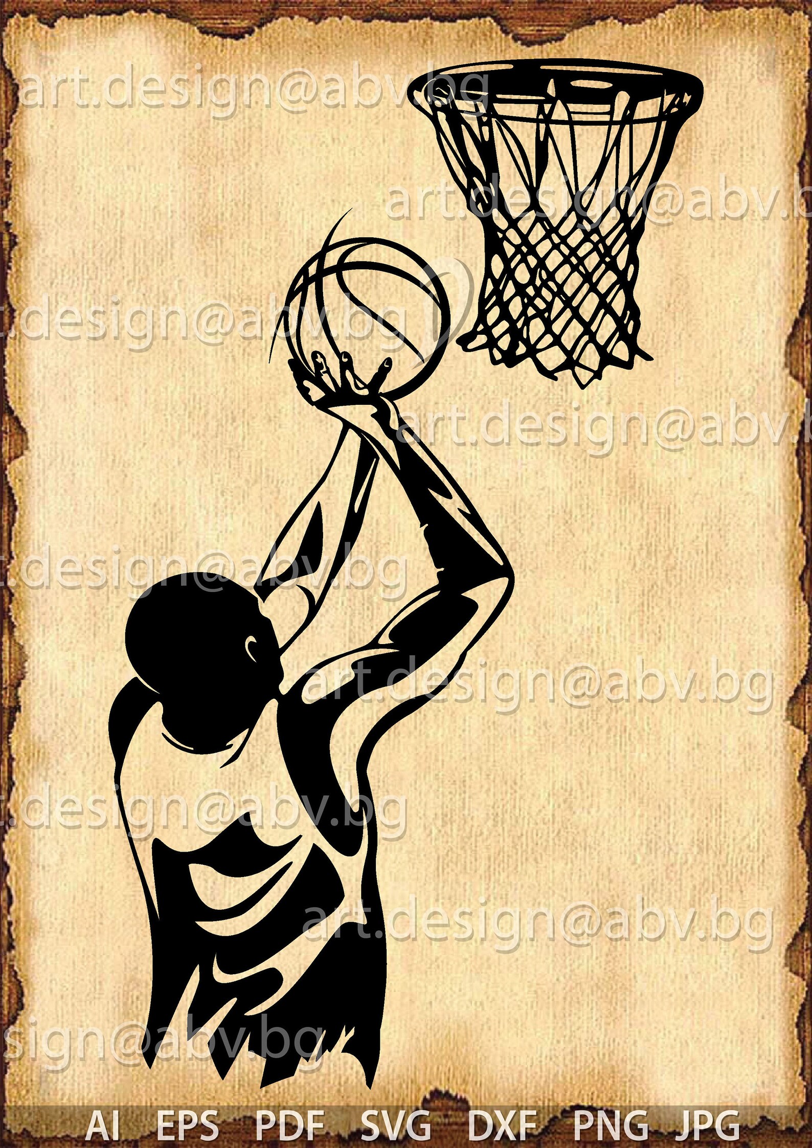 Vector BASKETBALL Hoop Man Ai Eps Pdf SVG Dxf Png Jpg - Etsy