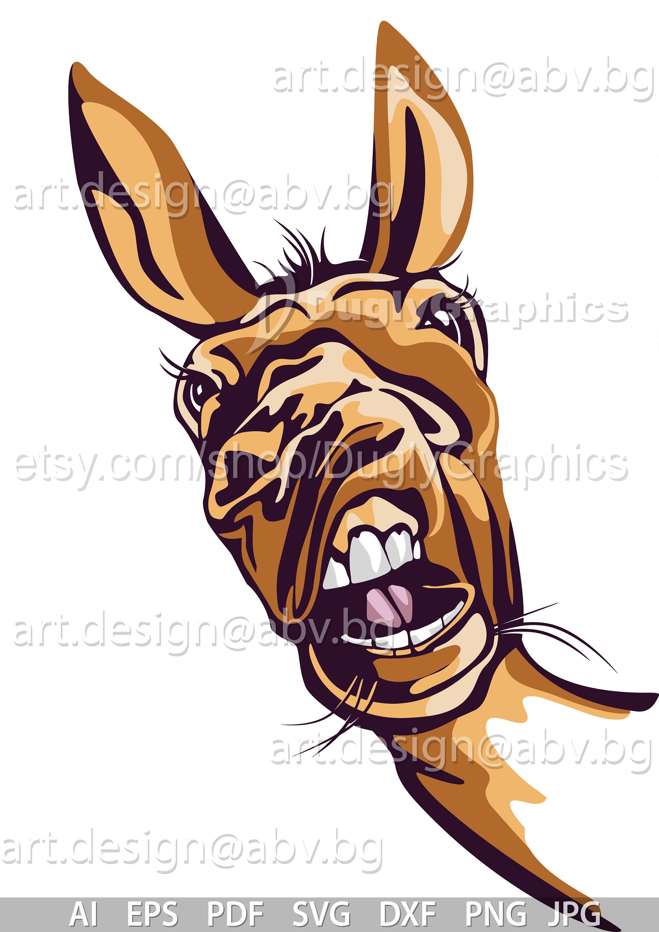 Smiling Donkey Clipart