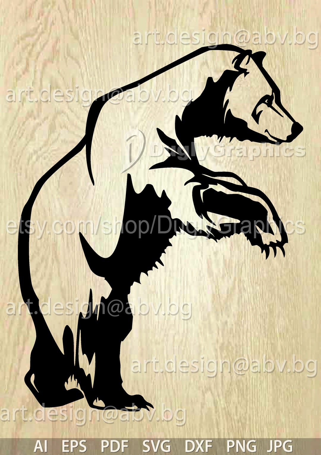 Imagem vetorial de urso em pé, download gráfico (ai, eps, svg, dxf, png ...