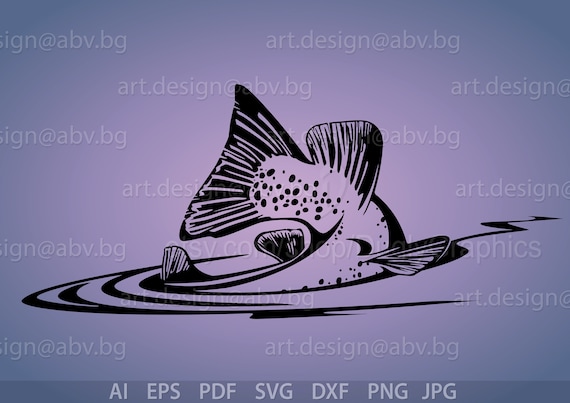 Vector TROUT FISH FIN Ai Eps Pdf Png Svg Dxf Jpg Image | Etsy