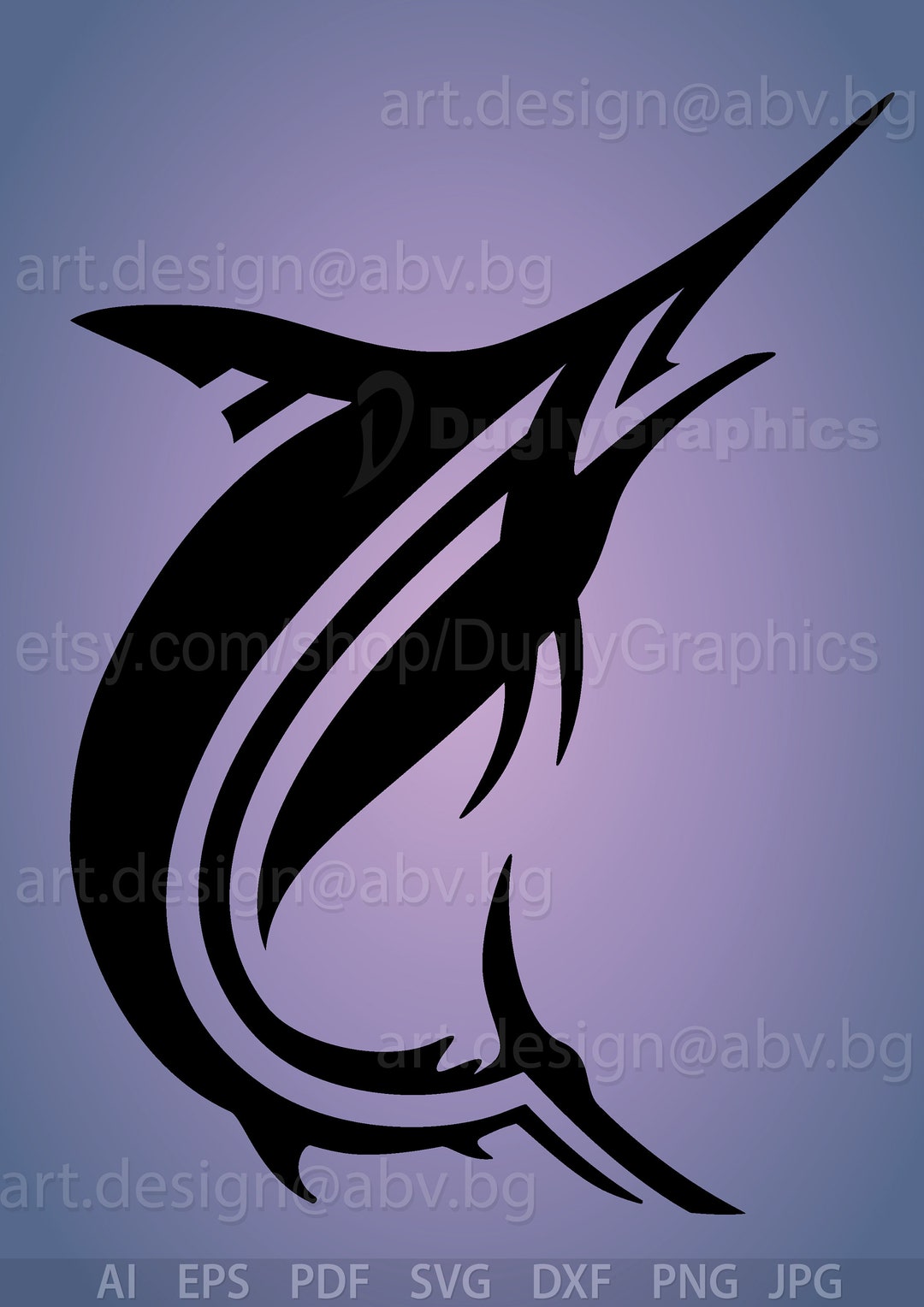 Vector MARLIN FISH Stylized, Ai, Eps, Pdf, Png, Svg, Dxf, Jpg Image ...