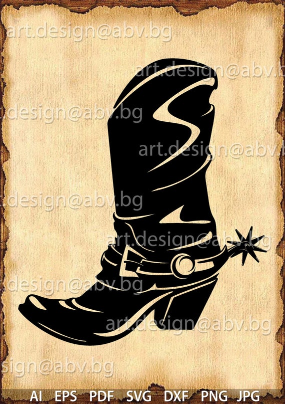 Vector COWBOY BOOT Ai Eps Pdf Svg Dxf Png Jpg Download | Etsy