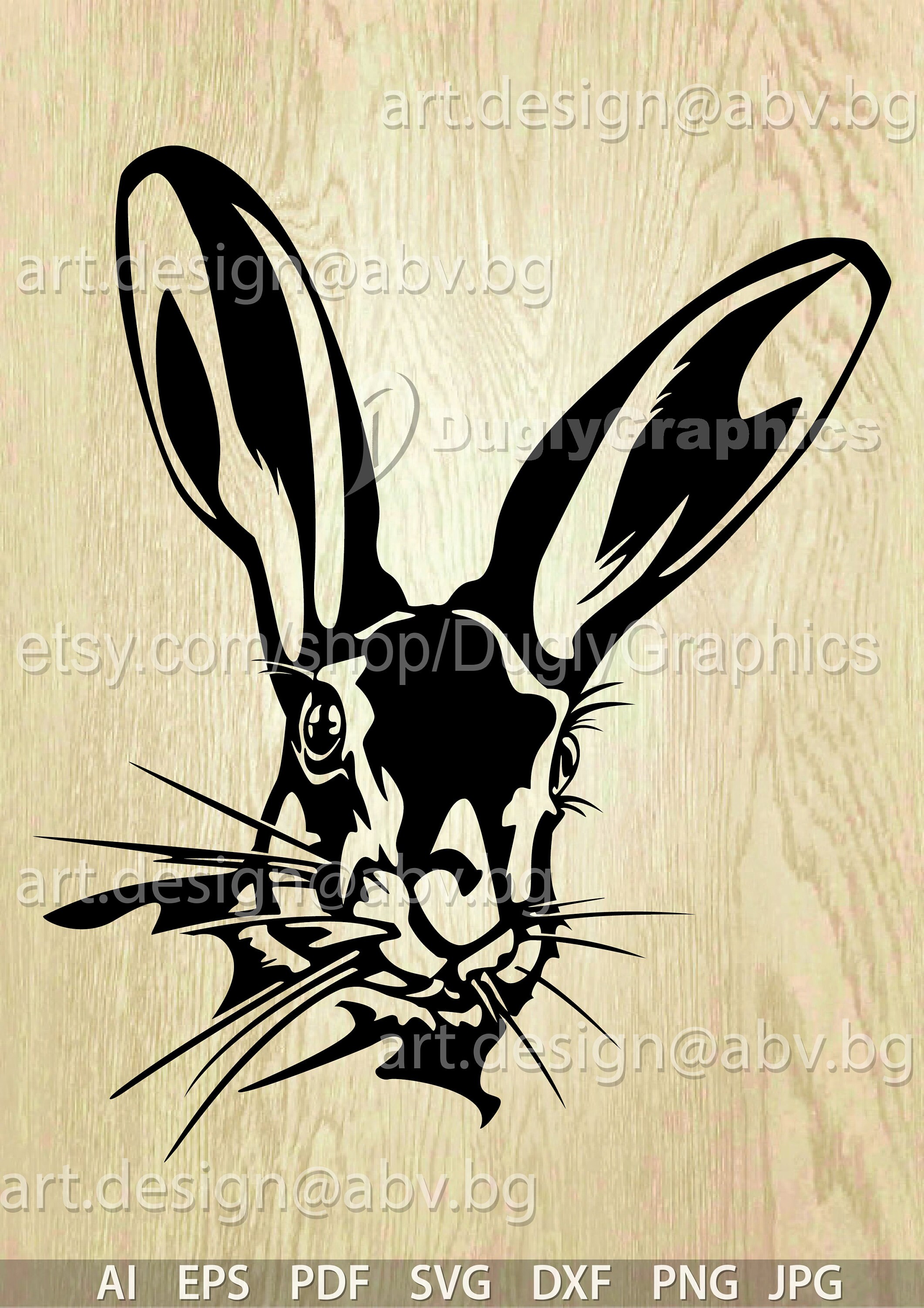 Vector HARE Head AI Eps PNG Pdf Svg Dxf Jpg Download Digital - Etsy Canada