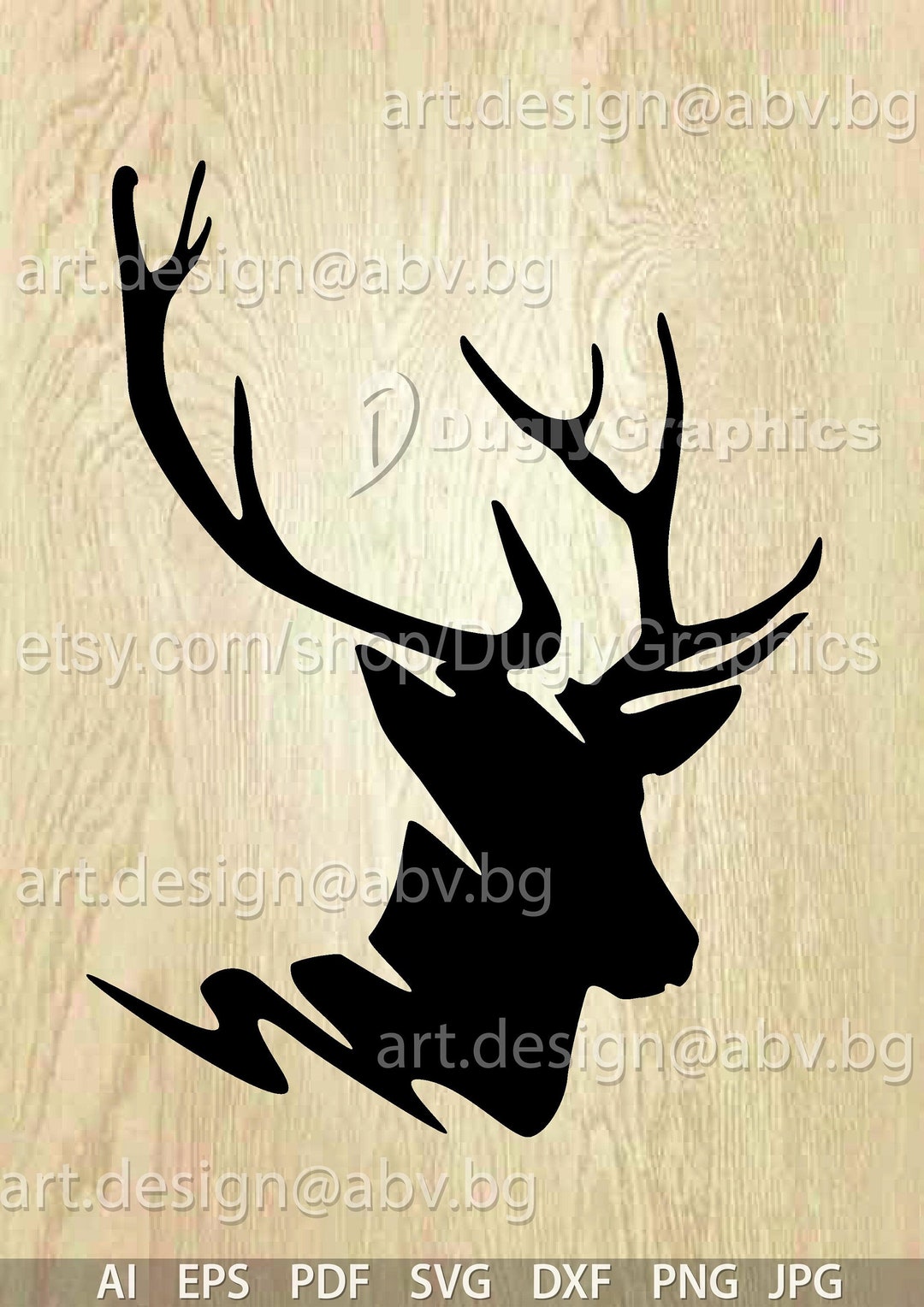Vector DEER Head, AI, Pdf, Eps, Svg, DXF, Png, Jpg Download, Digital ...