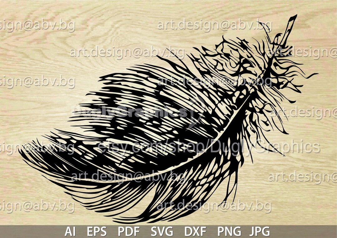 Feather Vector Graphic (ai, Eps, Svg, Png, Pdf) (digital Download) - Etsy