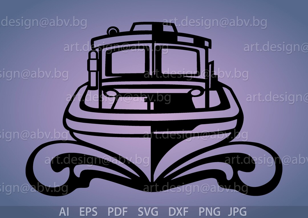 Vector Boat Image, Ai, Eps, Svg, Dxf, Pdf, Png, Jpg (digital Download ...