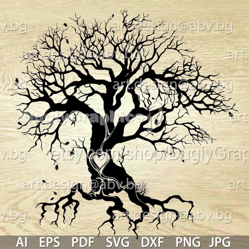Tree With Initials Svg - Etsy