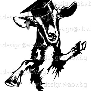 Vector GOAT With GRADUATION HAT, Ai, Png, Eps, Pdf, Svg, Dxf, Jpg ...