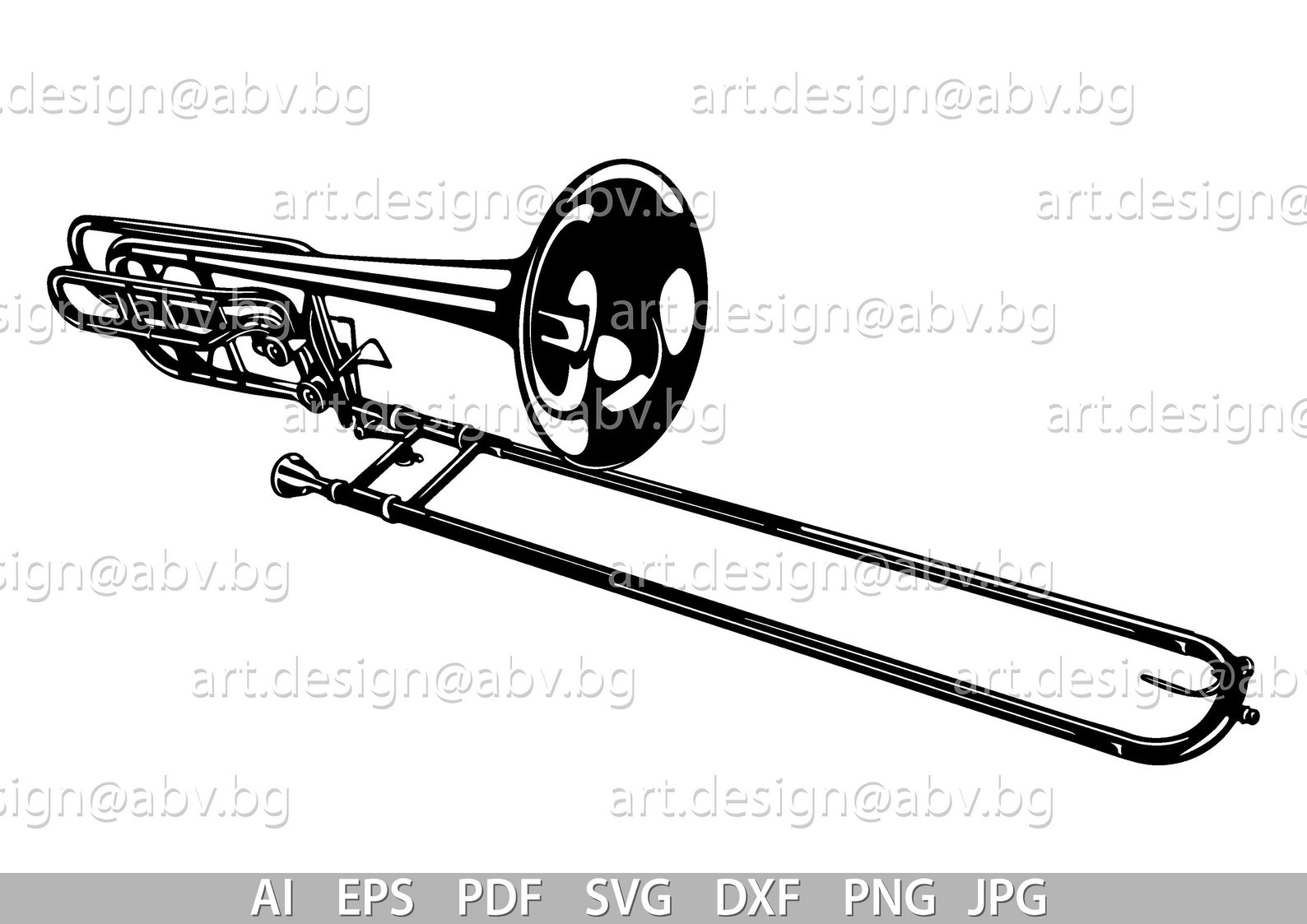 Vector TROMBONE Musical Instrument AI Eps Pdf Png Svg - Etsy
