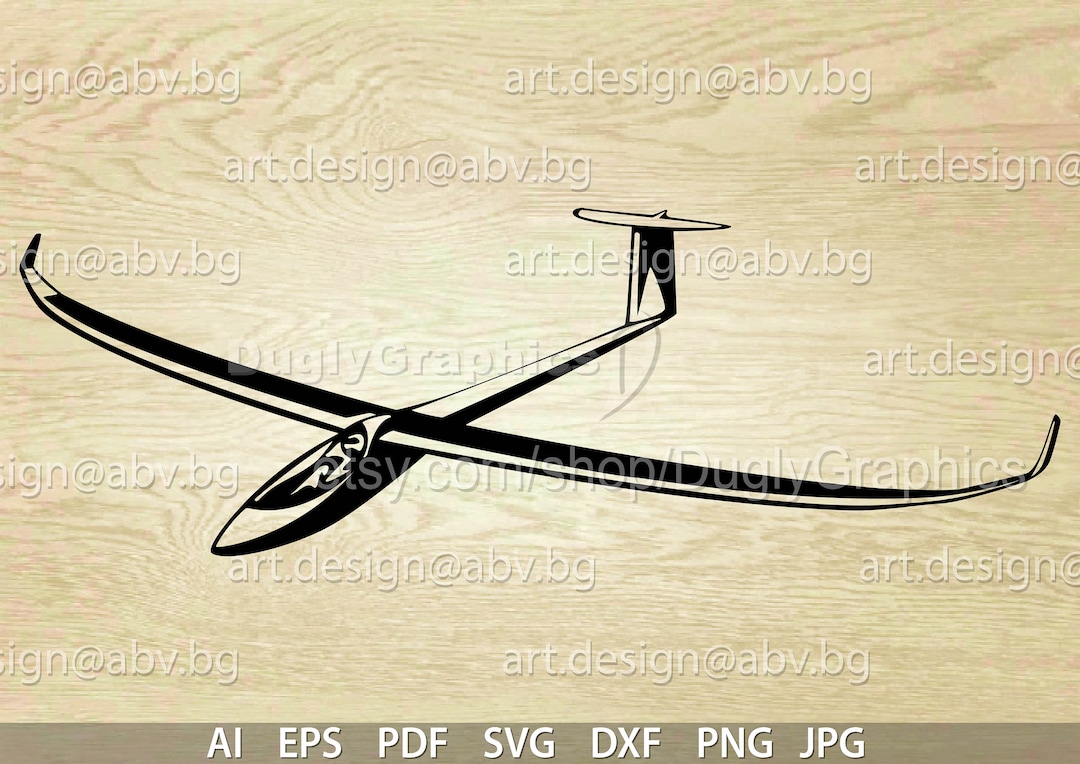 Vector SAILPLANE, SVG, Dxf, AI, Eps, Pdf, Png, Jpg Download, Glider ...