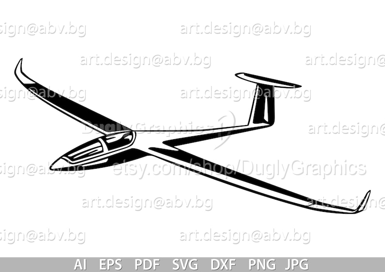 Vector SAILPLANE, SVG, Dxf, AI, Eps, Pdf, Png, Jpg Download, Glider - Etsy