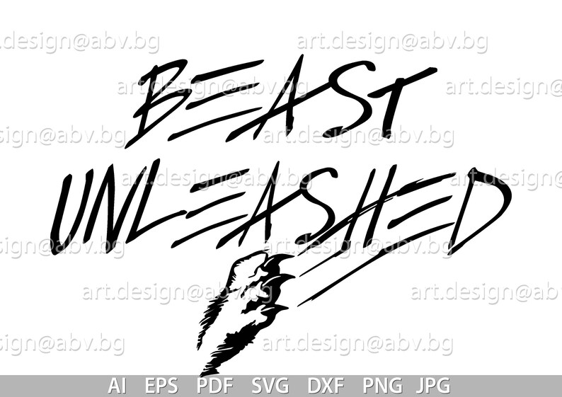 Vector BEAST UNLEASHED text paw ai epspdf png dxf svg | Etsy