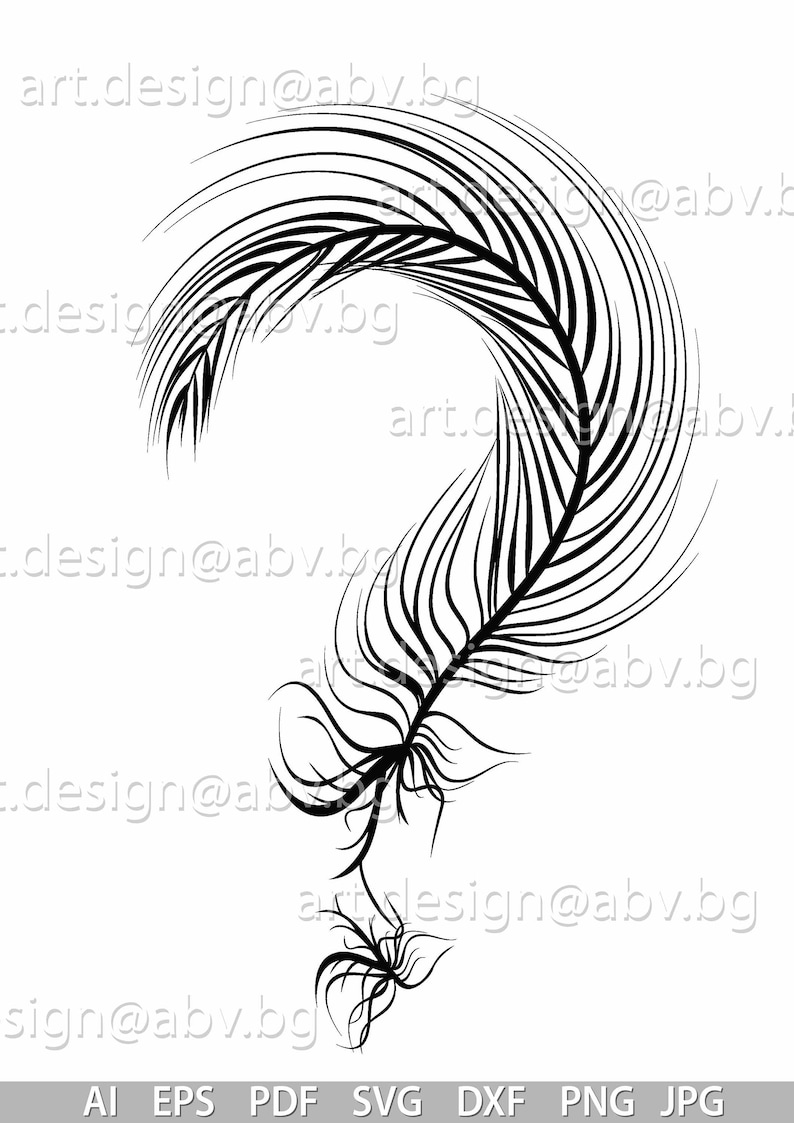 Vector FEATHER Question Mark AI Eps Pdf Svg Png Dxf - Etsy