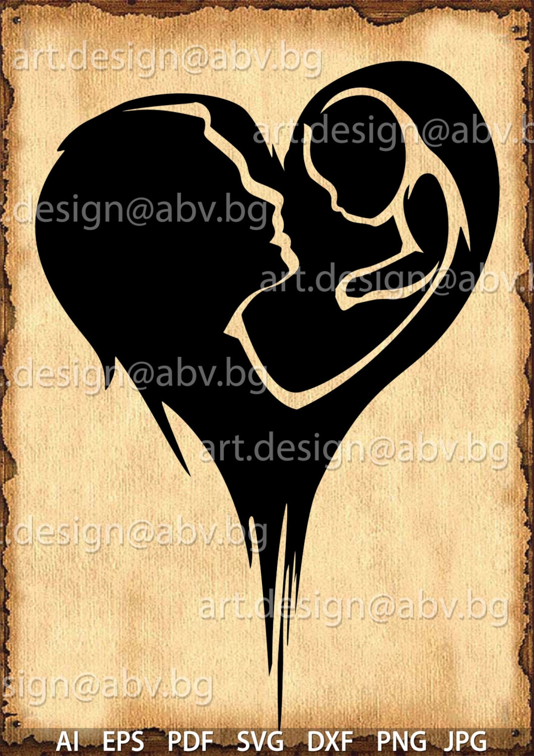 Vector MOTHER and BABY, Mother's Day, Heart, AI, Eps, Png, Pdf, Svg ...