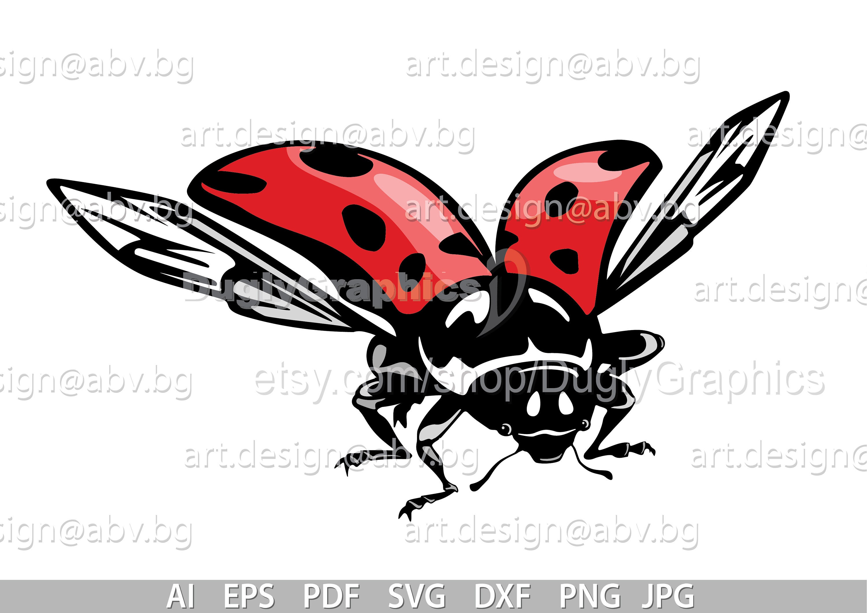Vector LADYBUG Colored, AI, Eps, Pdf, Svg, Dxf, Png, Jpg Download ...