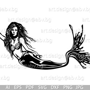 Vector MERMAID, Nymph, AI, Eps, Pdf, Svg, Dxf, Png, Jpg Image Download ...