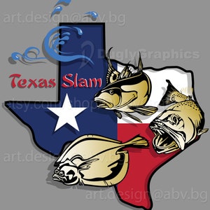 Texas Slam Fishing Vector Graphic (digital Download) - Etsy