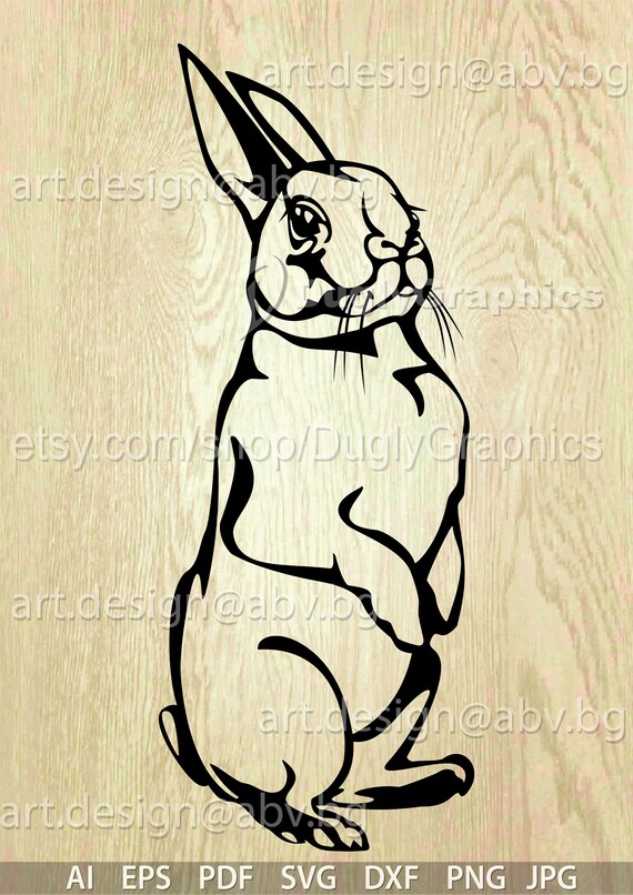 Vector RABBIT AI Eps PNG Pdf Svg Dxf Jpg Download - Etsy