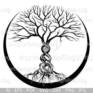 DNA Tree in Circle, AI Eps Pdf Svg Dxf Png Jpg Download Graphical Image ...