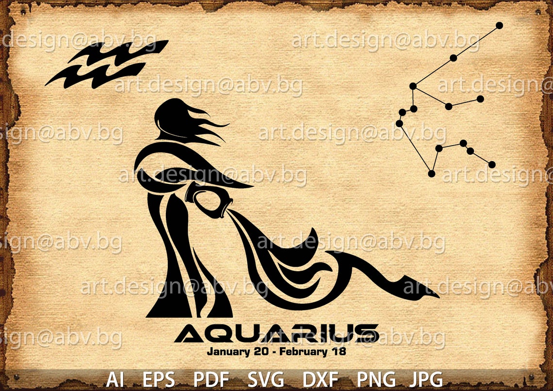 Vector ZODIAC AQUARIUS AI eps pdf png svg dxf jpg | Etsy