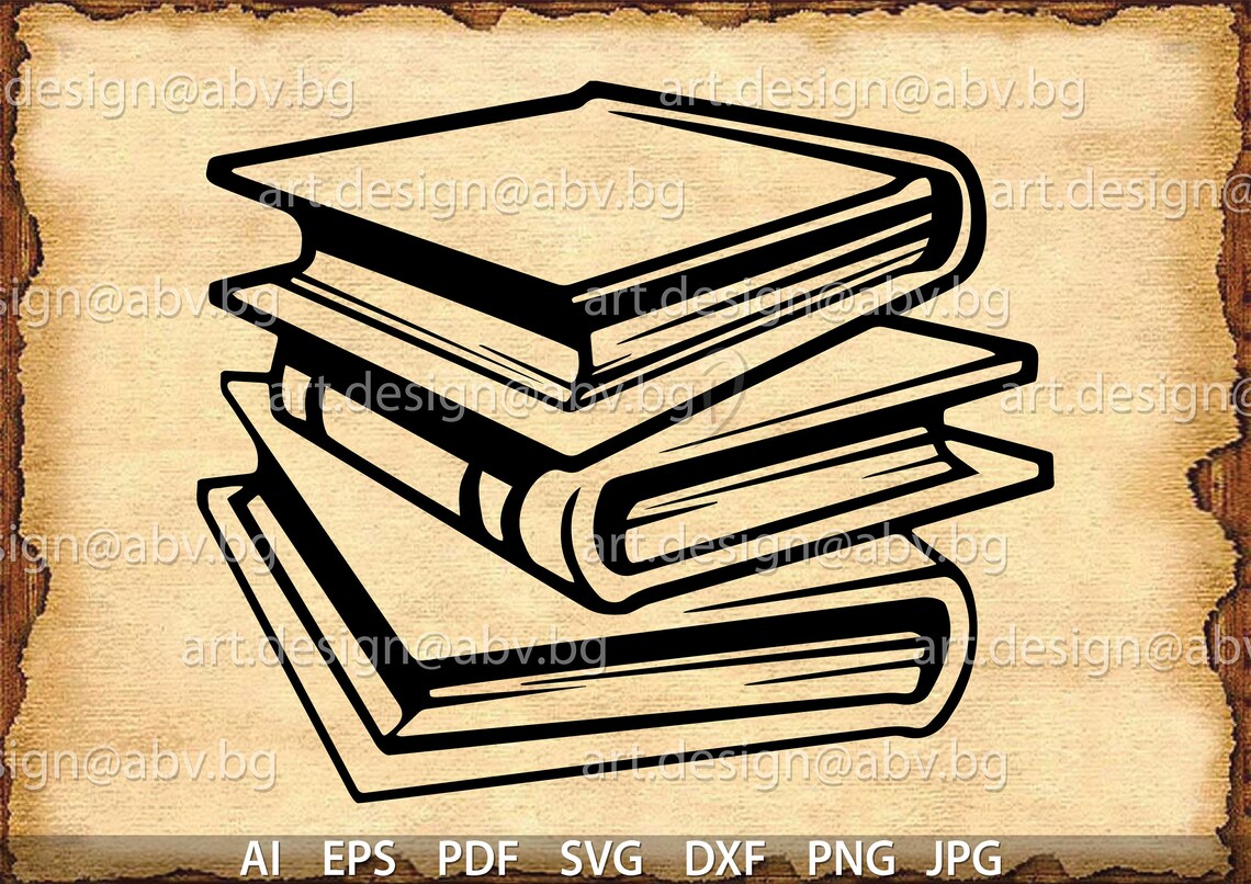 Vector BOOKS AI Pngeps Pdf Svg Dxf Jpg Download - Etsy