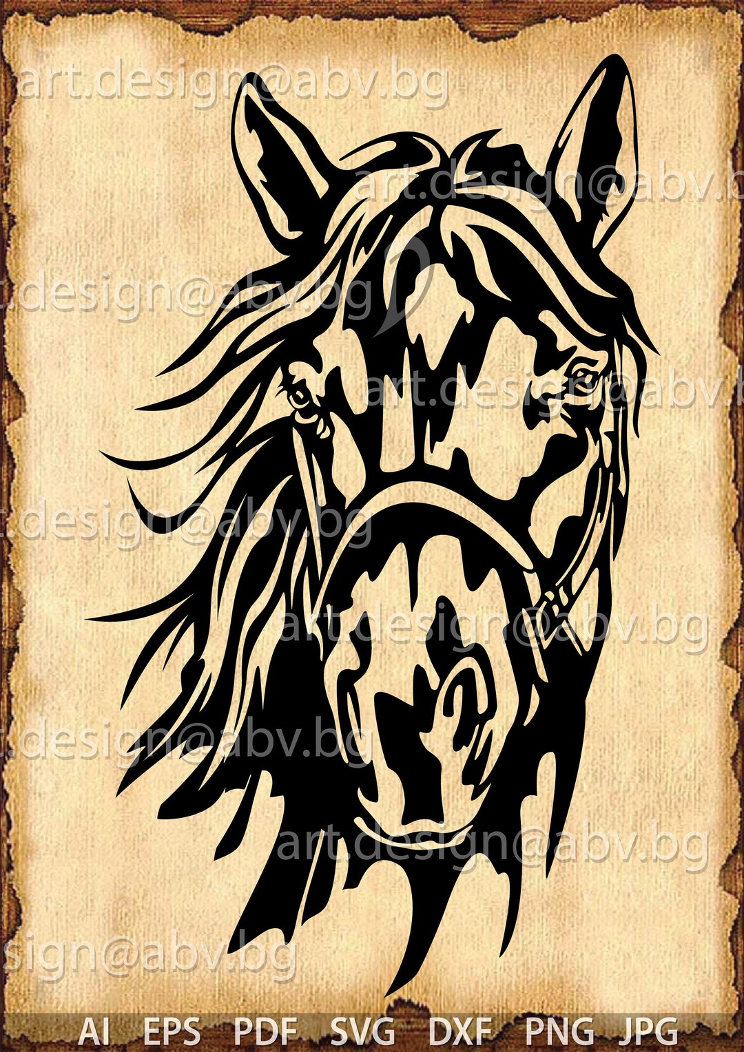 Vector HORSE Head SVG DXF Ai Eps Pdf Png Jpg Download - Etsy